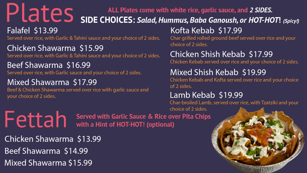 Menu - Shawarma & Shakes